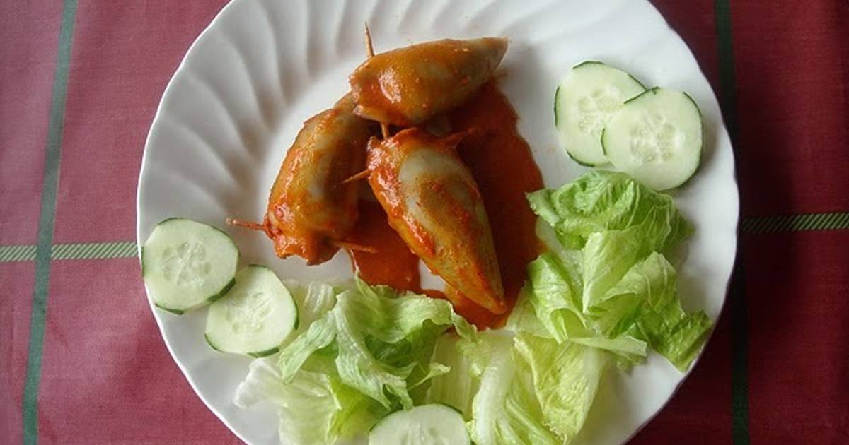 Chipirones rellenos de espinacas, jamón y huevo duro Receta de ...