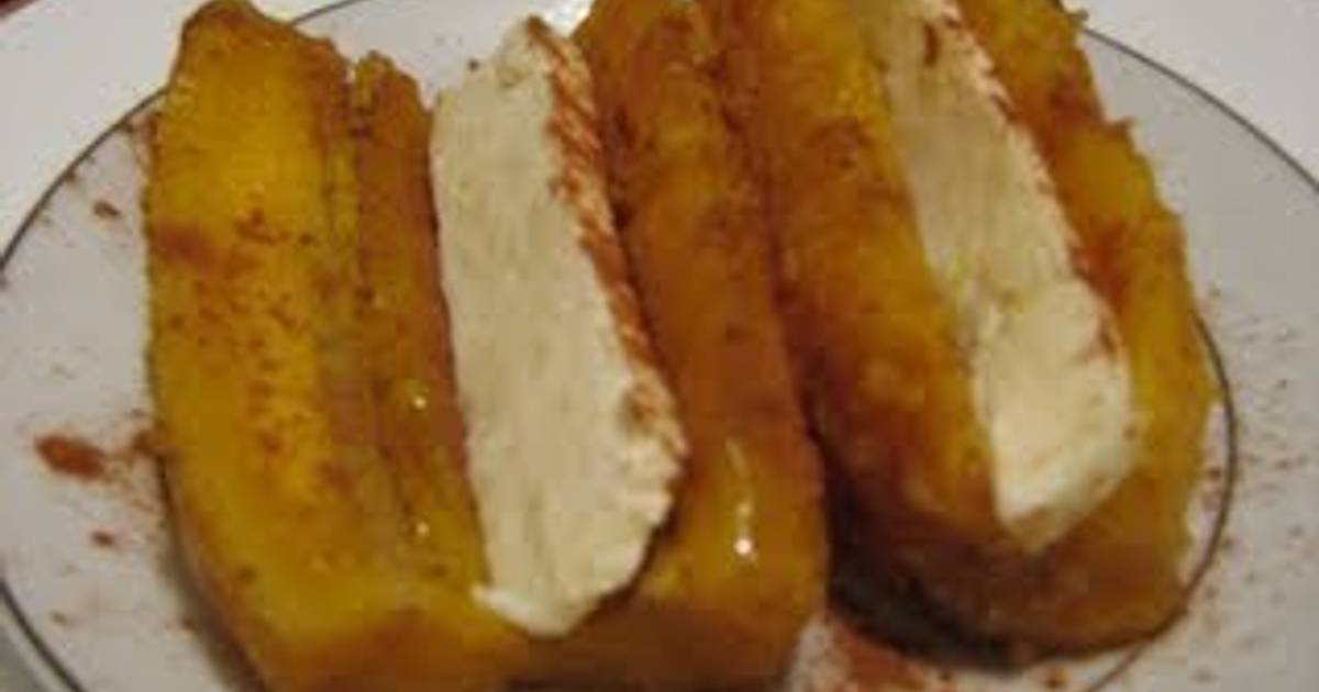 Plátanos de Ecuador rellenos de queso Receta de DINORAHJUAREZ- Cookpad