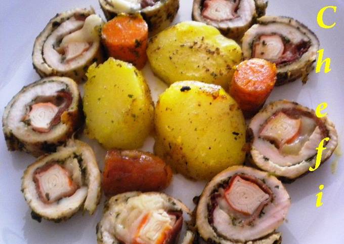 Rollos de pechuga de pollo con jamón serrano Receta de Chefi Martinez ...