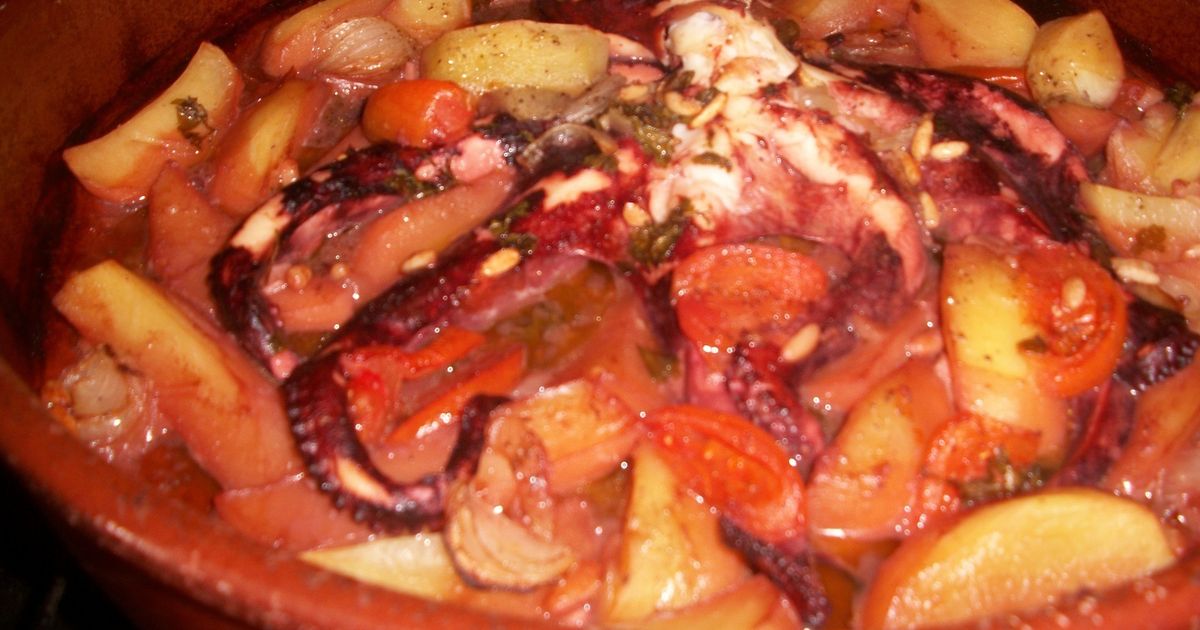 Pulpo Asado Al Horno Con Vino Receta de penchi briones garcia