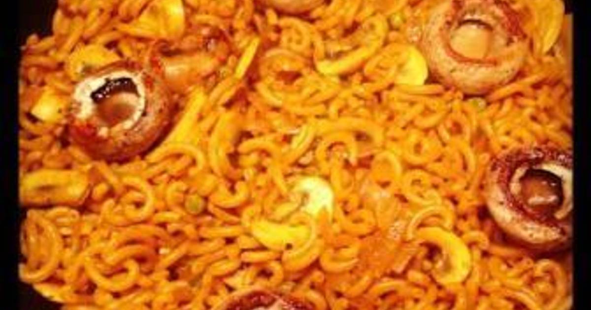 Fideos melosos con champiñones Receta de Estudiantes-practicas- Cookpad