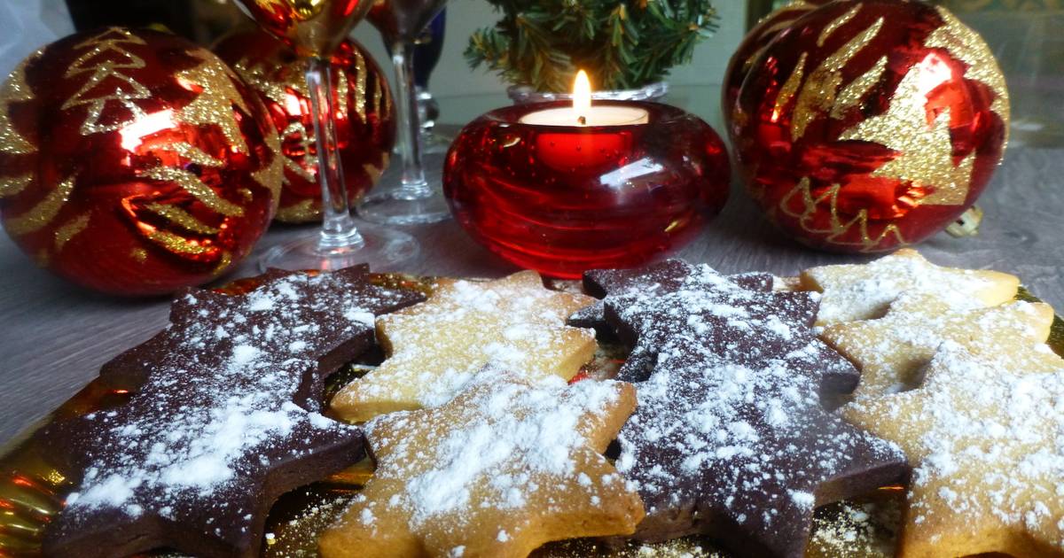 Galletas estrellas de chocolate y vainilla Receta de milandebrera- Cookpad