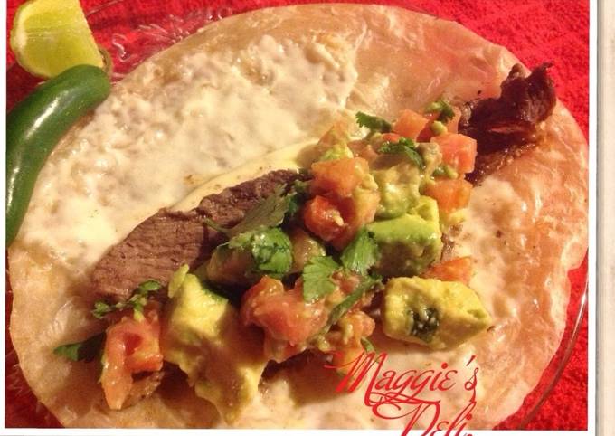 Quesadilla de asada Receta de Maggie- Cookpad