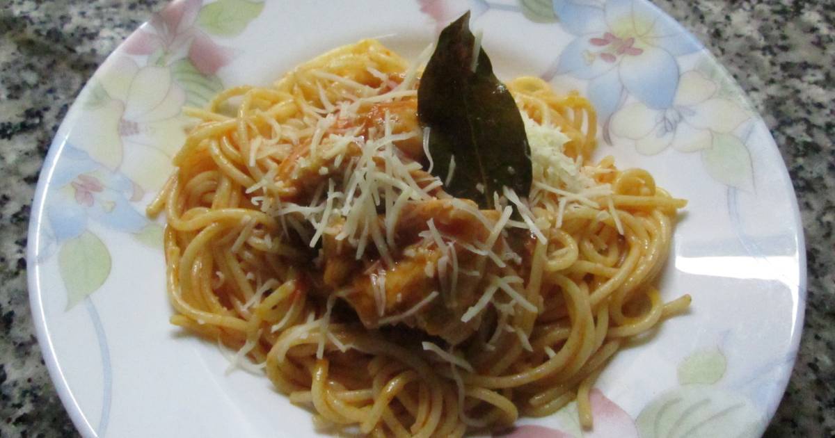 Tallarines con salsa de pollo y ajo - 77 recetas caseras- Cookpad