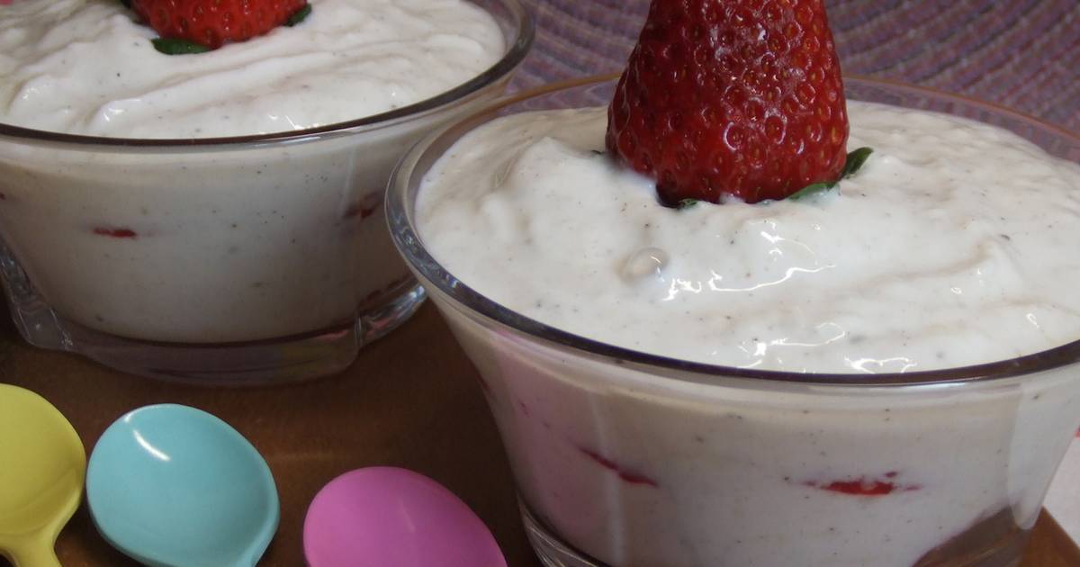 Postre light de queso fresco con manzana y fresas Receta de Cuqui ...