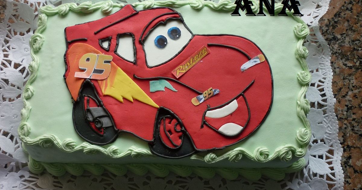 Torta Auto Cars Rayo Mc Queen Receta de GRINGA