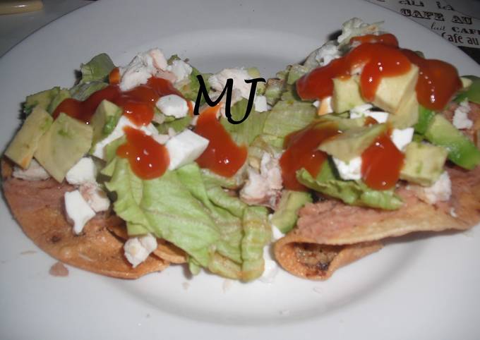 Tostadas mexicanas de pollo Receta de Tannya Lo Iacono- Cookpad