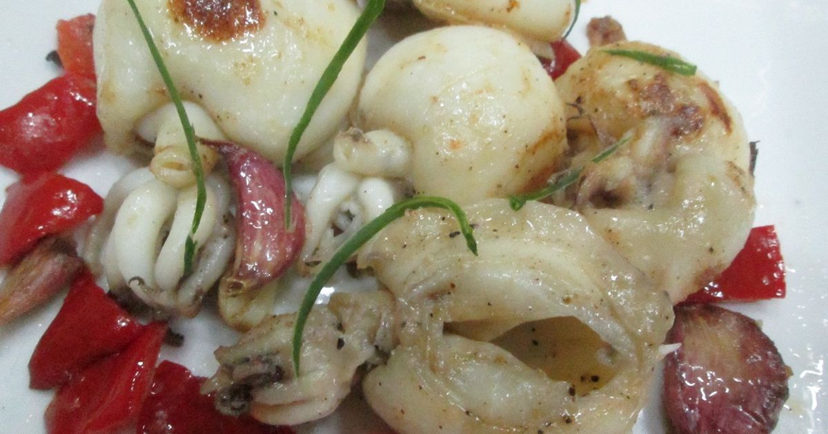 Sepias A La Sartén Con Ajos Y Pimientos Receta de Gabriela Diez- Cookpad