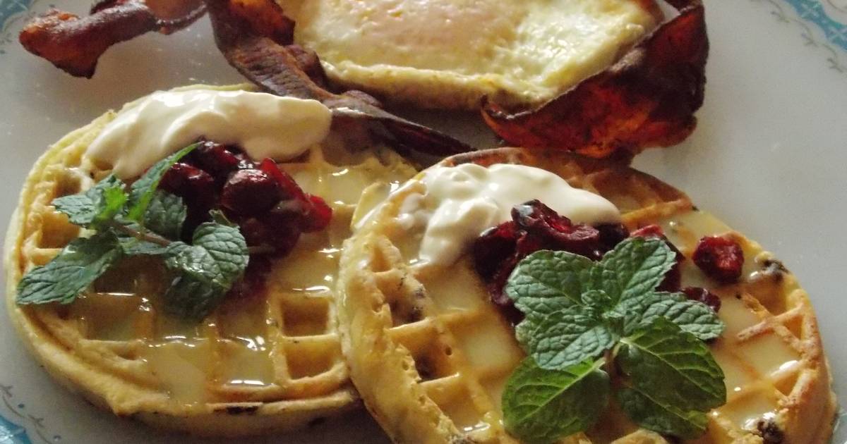 Waffles con chispas de chocolate Receta de lenny- Cookpad