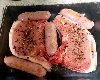 Roast Red Peppered Pork Chop, Sausage & Jacket Potato 🤩 - Recipes Blog Site